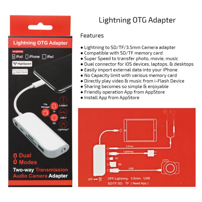 Jual KOMPUTER & LAPTOP MEMORY CARD LIGHTNING OTG SD TF CARD AUDIO 3.5MM ...