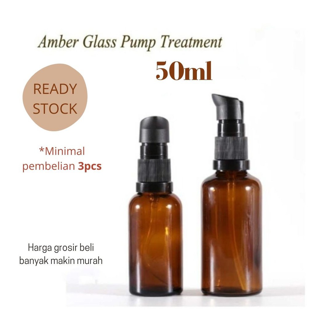 Jual Botol Hair Toner Hair Tonic Amber Glass Pump Treatment Botol ...