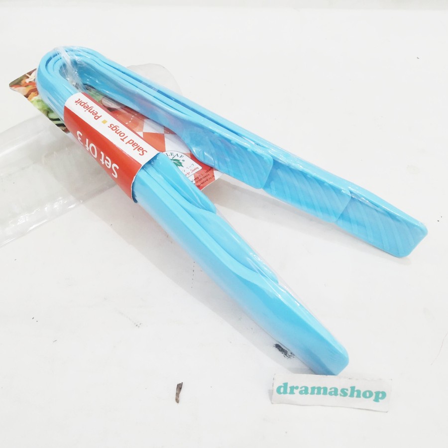 Jual Tongs Tong Jepit Capit Capitan Salad Kue Gorengan Plastik Set 3pcs ...