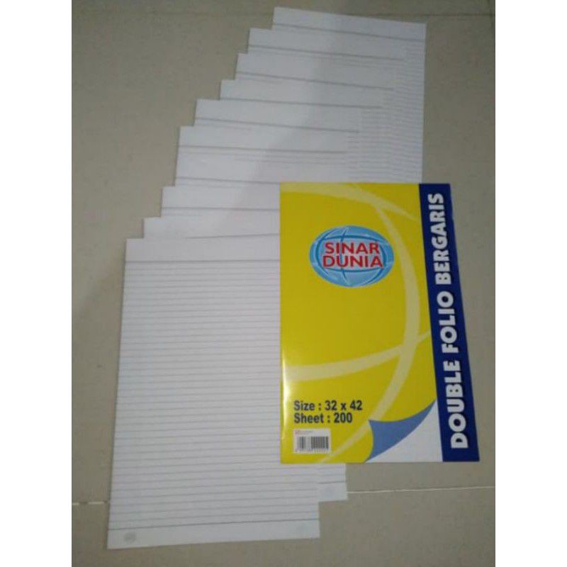 Jual Kertas Double Folio/polio bergaris SIDU/ Per 50 Lembar | Shopee ...
