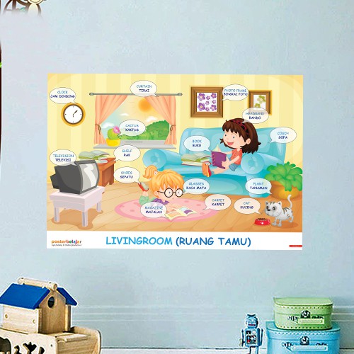 Jual Tipe 05 Poster pendidikan belajar mengenal nama benda saat ...