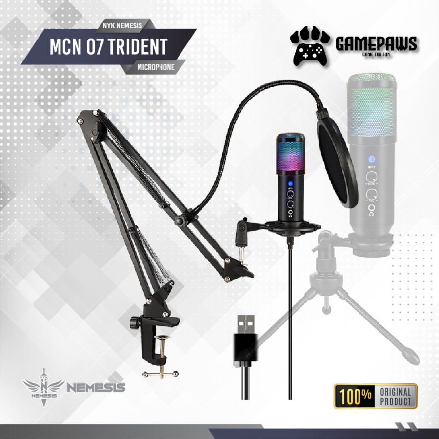 Jual Microphone Condenser NYK MCN-07 TRIDENT / MCN07 TRIDENT RGB ...