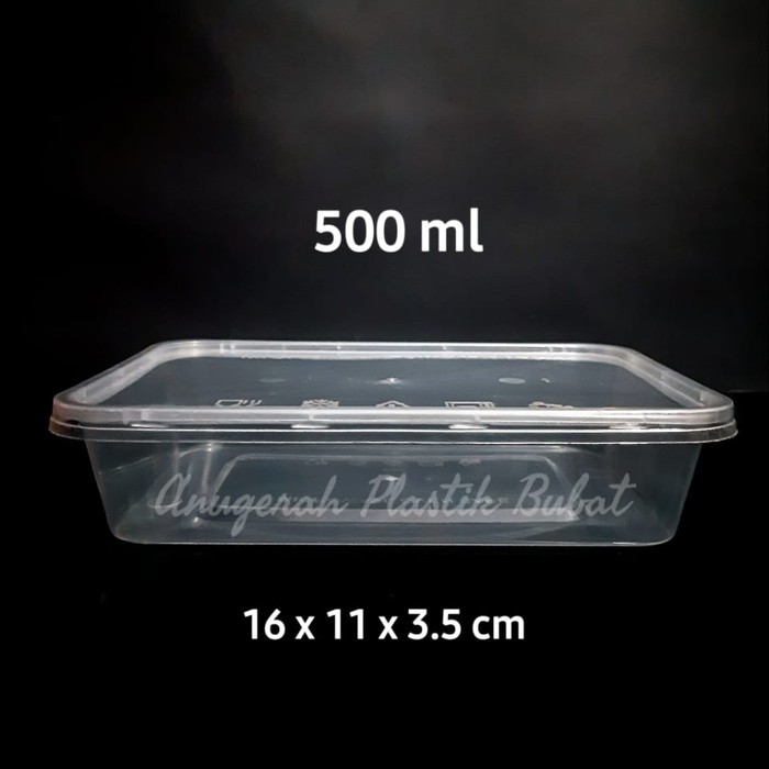 Jual Kotak Plastik Thinwall UKuran 500 Ml Isi 25 Pcs/ Thinwall Rectangular 500 Ml | Shopee Indonesia