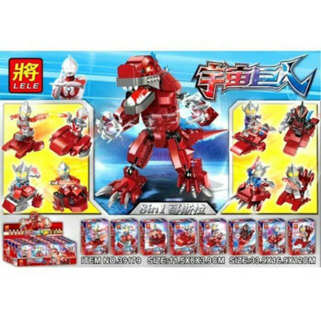 Jual Brick Ultraman 8 in 1 Jadi dinosaurus Godzilla Lego kw | Shopee ...
