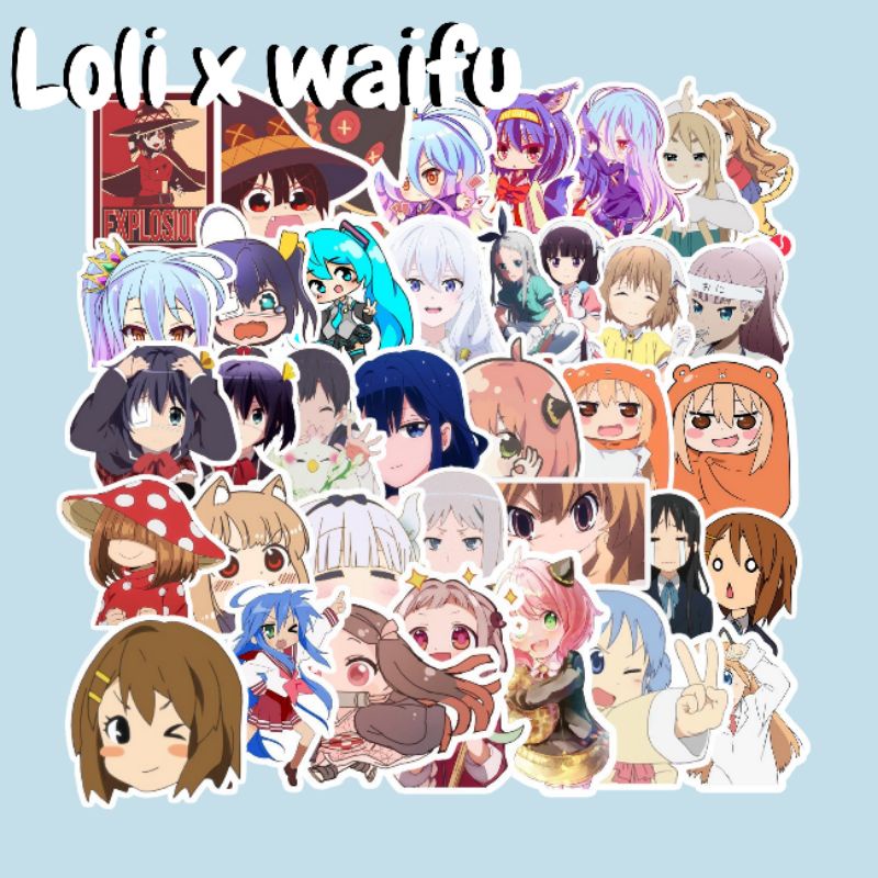 Jual STICKER LOLI x WAIFU 40PCS [NO WATERPROOF] | Shopee Indonesia