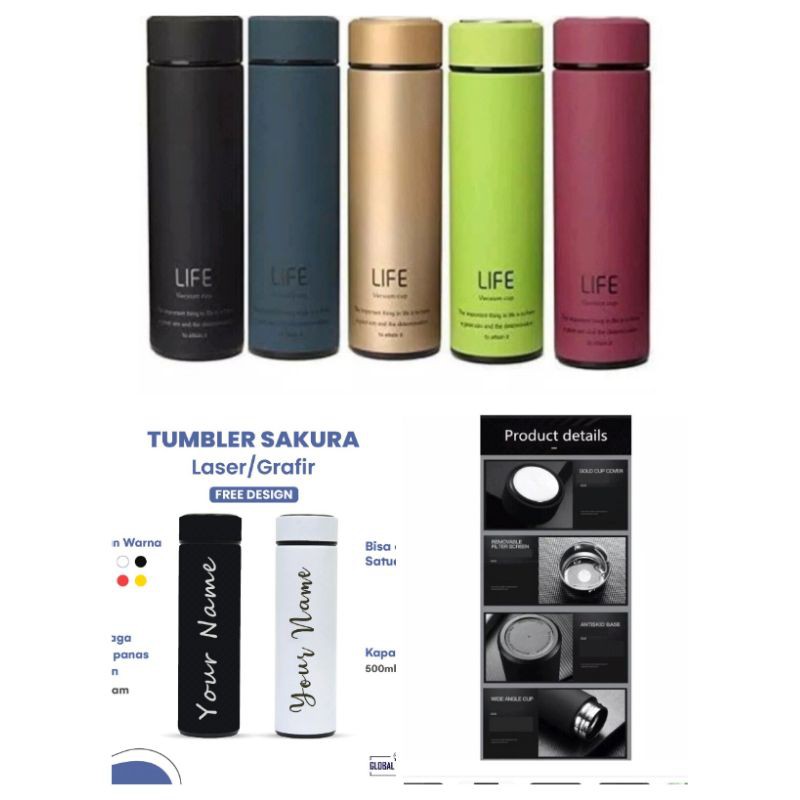 Jual TERMOS AIR PANAS CUSTOM SABLON NAMA 500ML | Shopee Indonesia