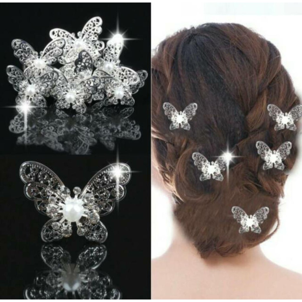 Jual Butterfly Hair Pin - Hiasan Rambut Motif Kupu-Kupu - Sanggul Konde ...