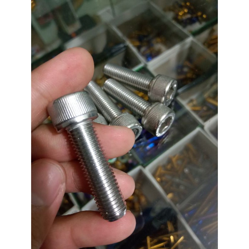 Jual baut L stainless stenlis 10x35 10x40 drat 14 panjang 3,5cm dan 4 ...