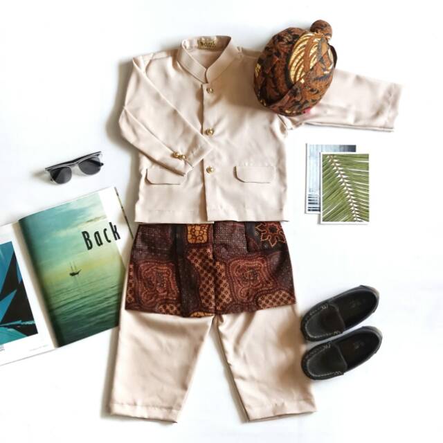 Jual BAJU ADAT JAWA BASOFI/BESKAP ANAK JAWA WARNA KREM PUTIH TULANG ...