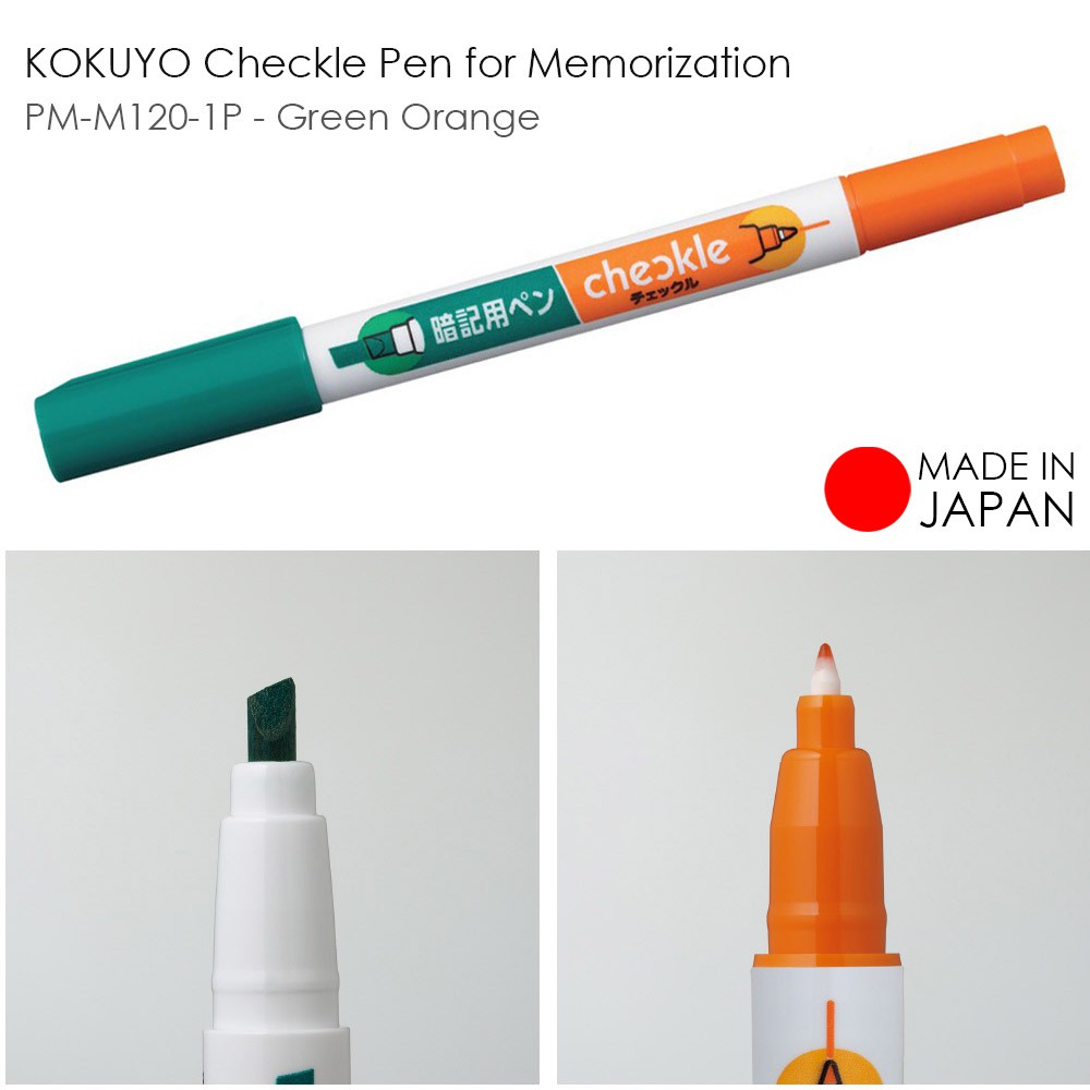 Jual KOKUYO Checkle Pen for Memorization PM-M120-1P - Green Orange ...