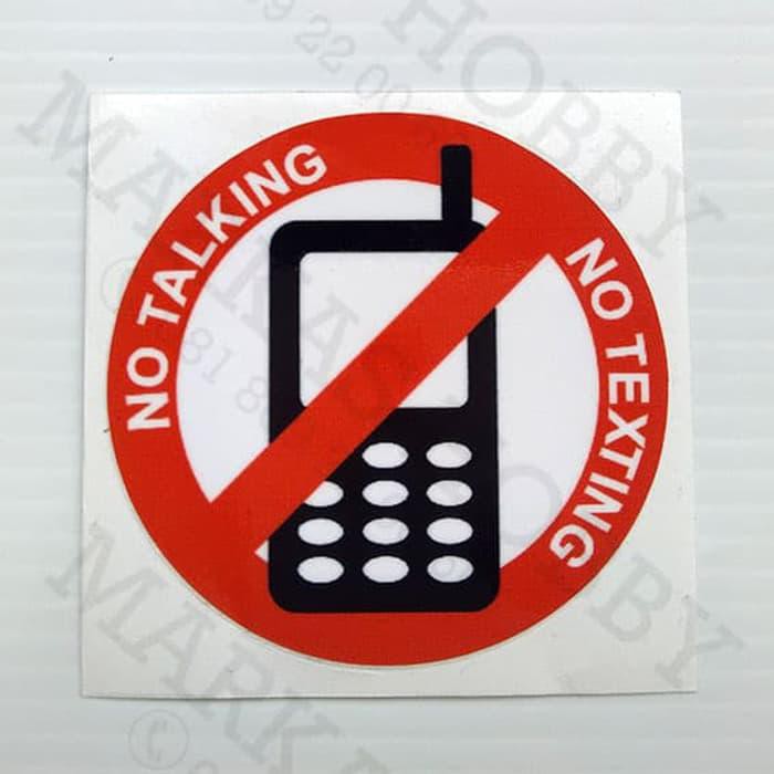 Jual Stiker / Sticker No Talking No Texting ( Warning Sign ) | Shopee ...