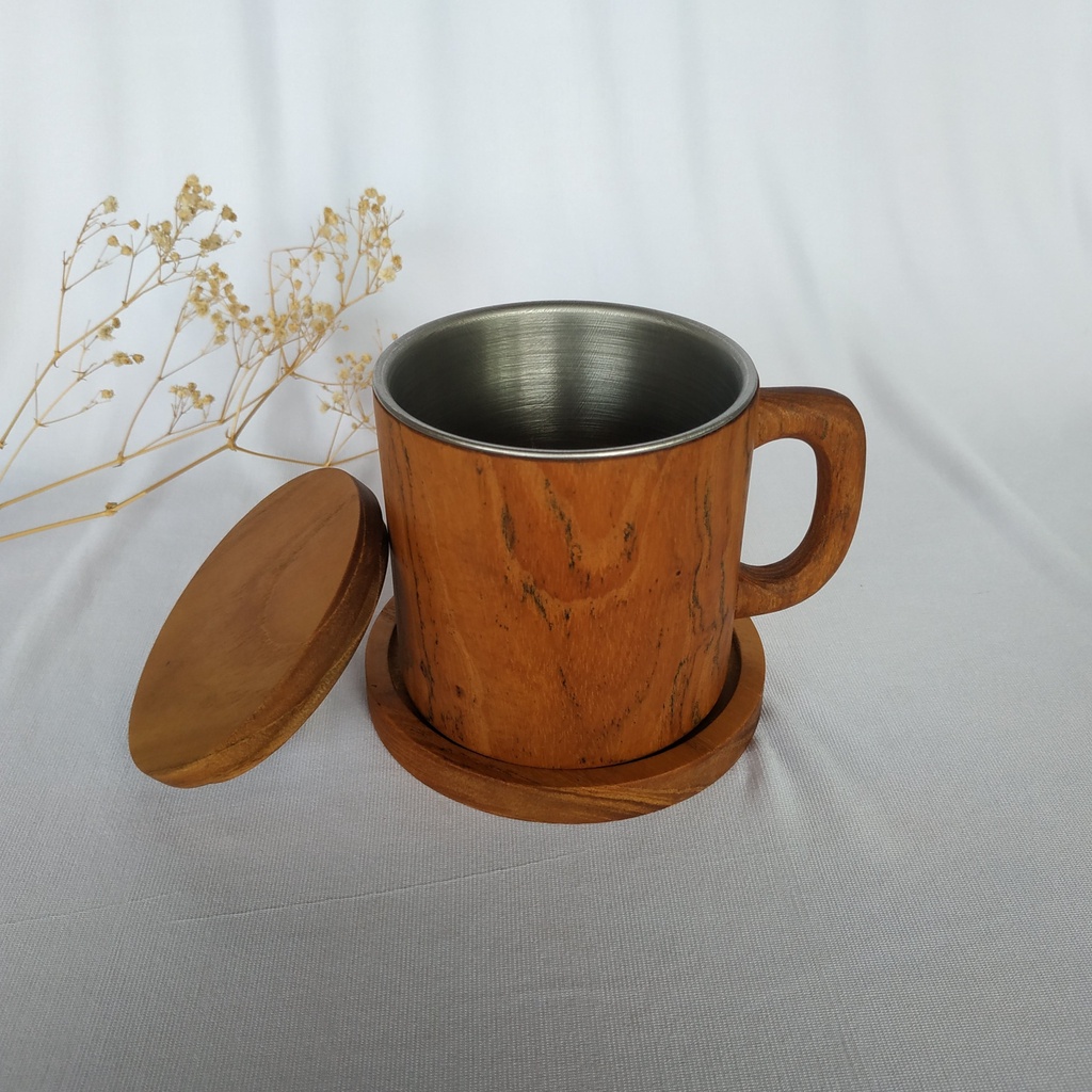 Jual Cangkir Kayu Kombinasi Stainless | Shopee Indonesia