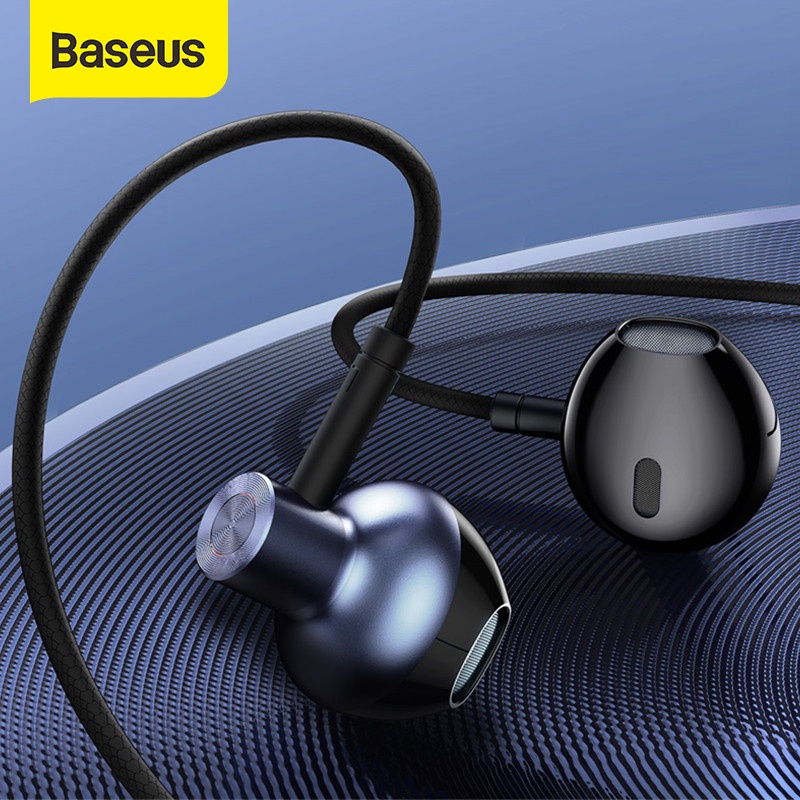 Jual BASEUS HEADSET HANDSFREE ENCOK 3.5MM WIRED EARPHONE H19 | Shopee ...