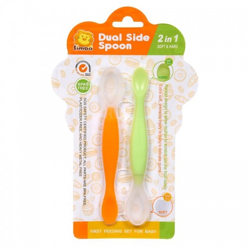 Jual Simba Dual Side Spoon 2 in 1 Sendok Makan Anak Silicone | Shopee ...