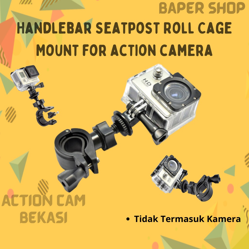 Jual HandleBar Seatpost Roll Mount Bike For Action Camera Stang Sepeda ...