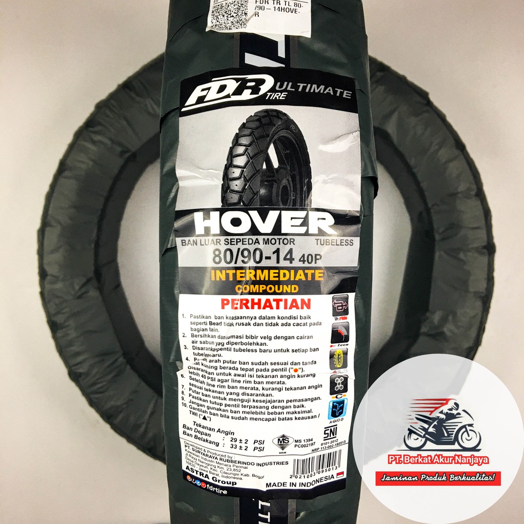 Jual FDR Hover 80/90-14 Ban Matic Tubeless BONUS Pentil | Shopee Indonesia
