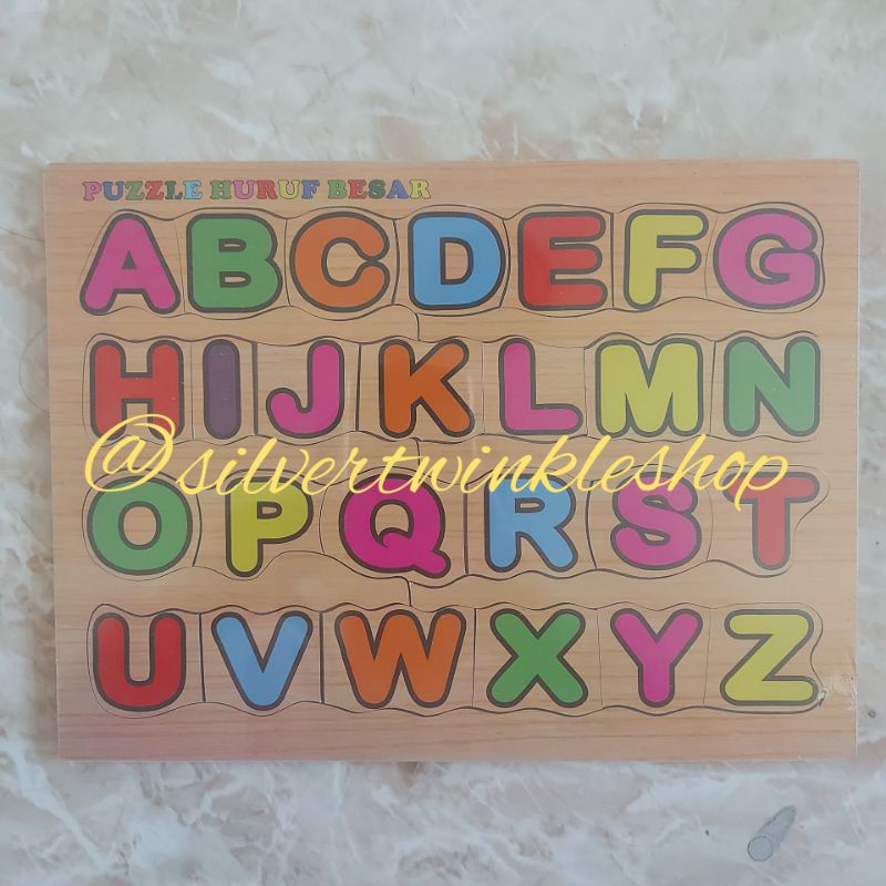 Jual Mainan edukasi anak puzzle kayu wooden block toy toys huruf ...