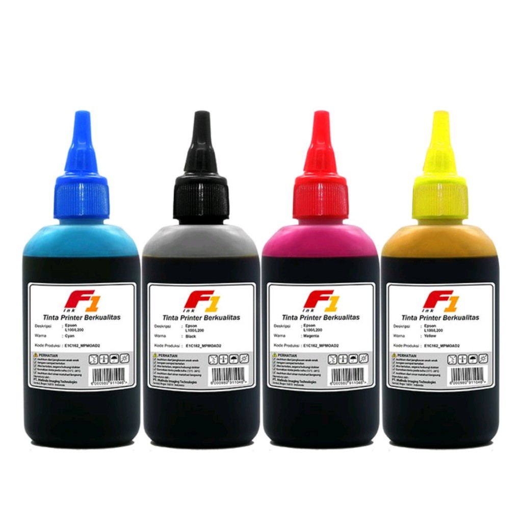Jual Tinta Printer F1 Epson L-Series CMYK 100ml (1set) | Shopee Indonesia