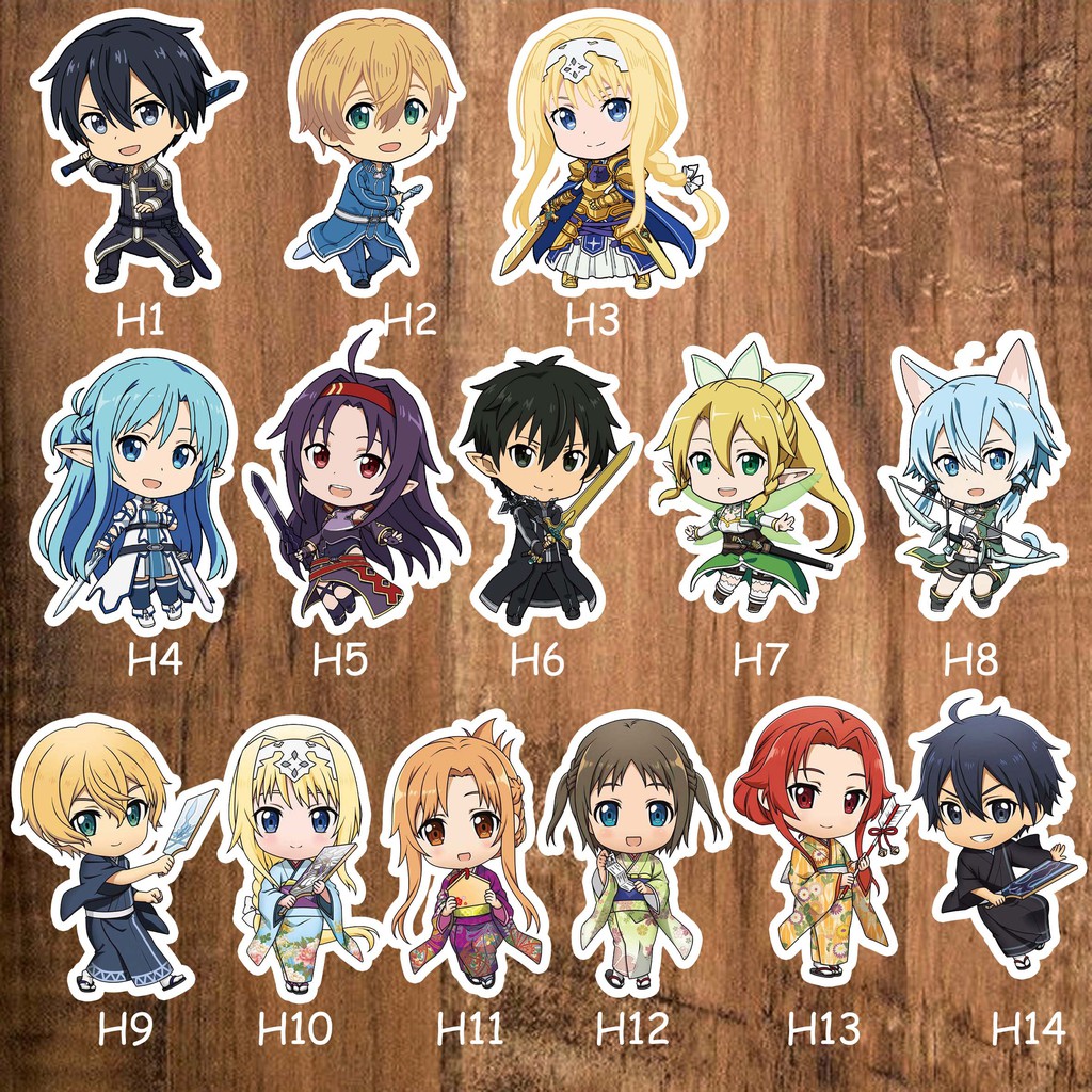 Jual sticker stiker anime lengkap Sword Art Online sao seri 1 | Shopee ...