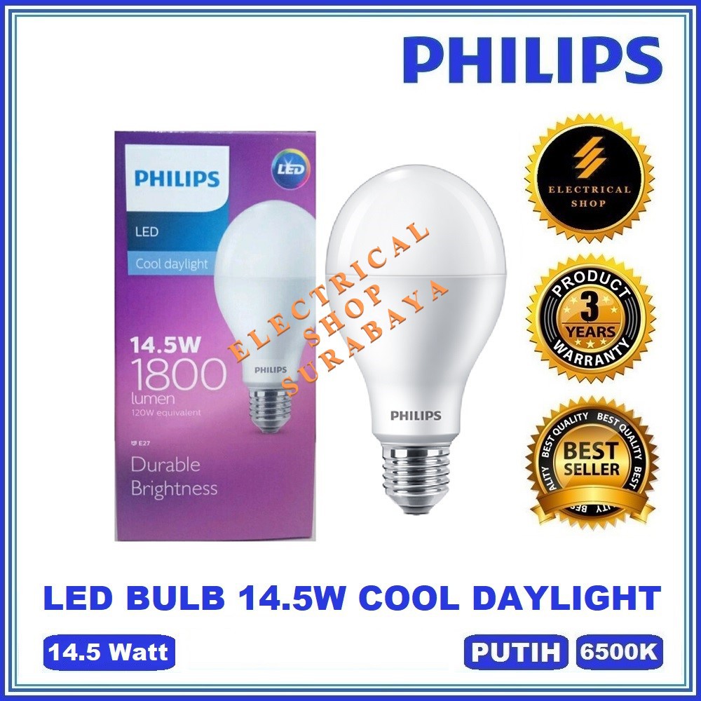 Jual PHILIPS LAMPU LED BULB 14.5W 14,5W 14,5 14 WATT PUTIH (HARGA ...