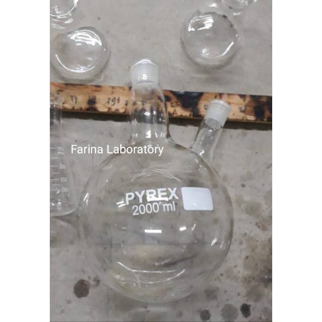 Jual Boiling Flask-Labu Didih 2 Neck 2000ml Pyrex Class A | Shopee ...