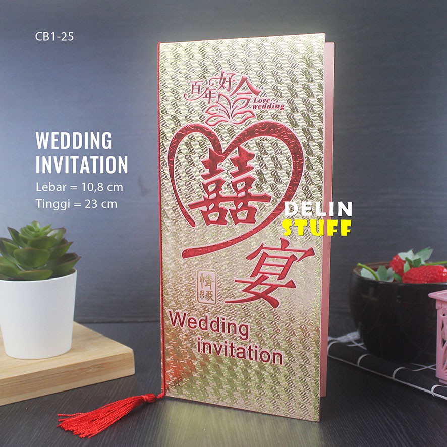 Jual Undangan Pernikahan Perkawinan Sangjit Shuang Xi / Wedding ...