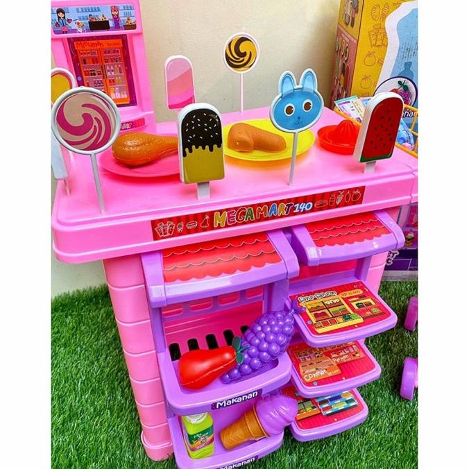 Jual Harga Murah Mainan Supermarket Trolley Megamart Besar / Kasir ...