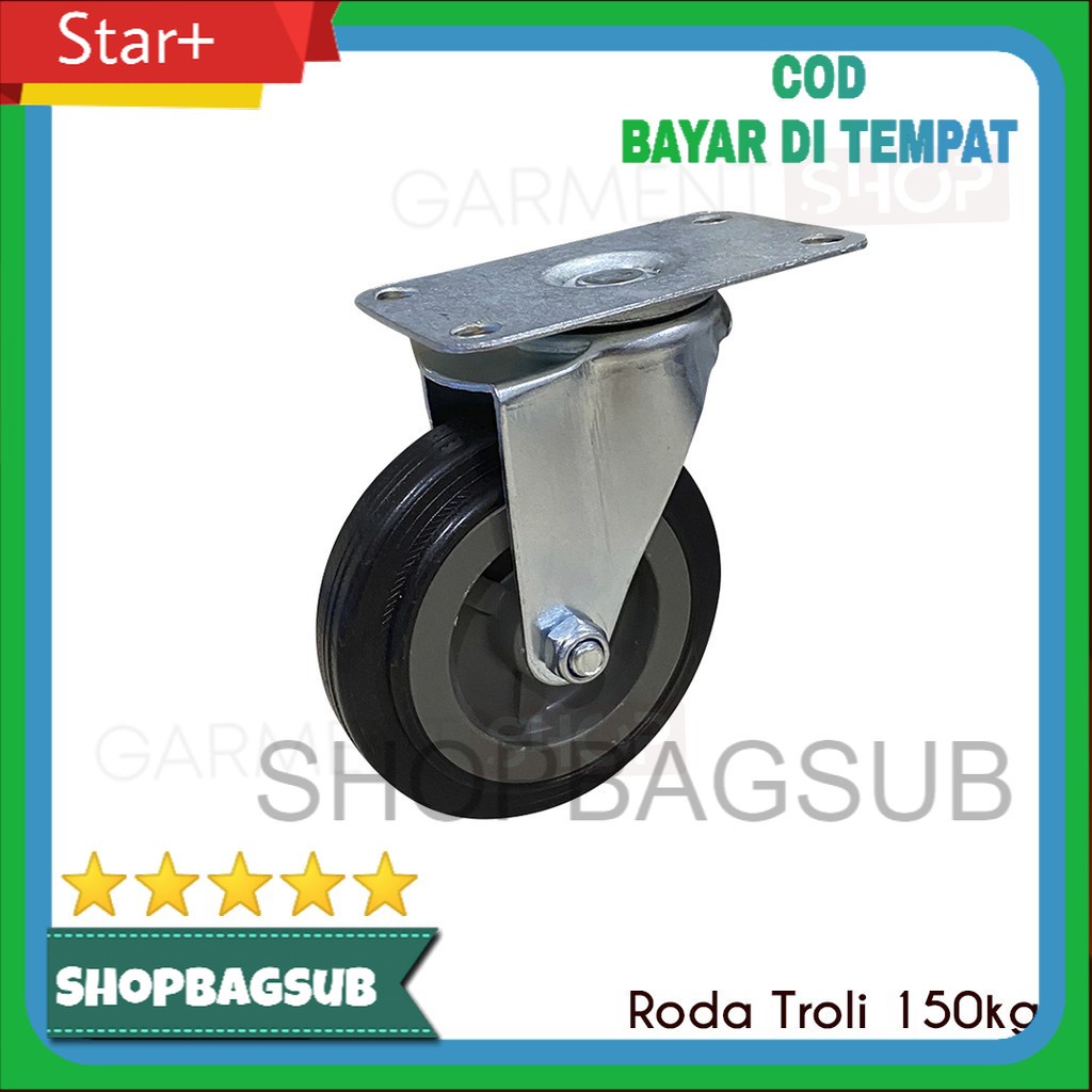 Jual Roda Troli Barang 4 Inch Hand Truck Trolley Ban Karet Dorongan ...