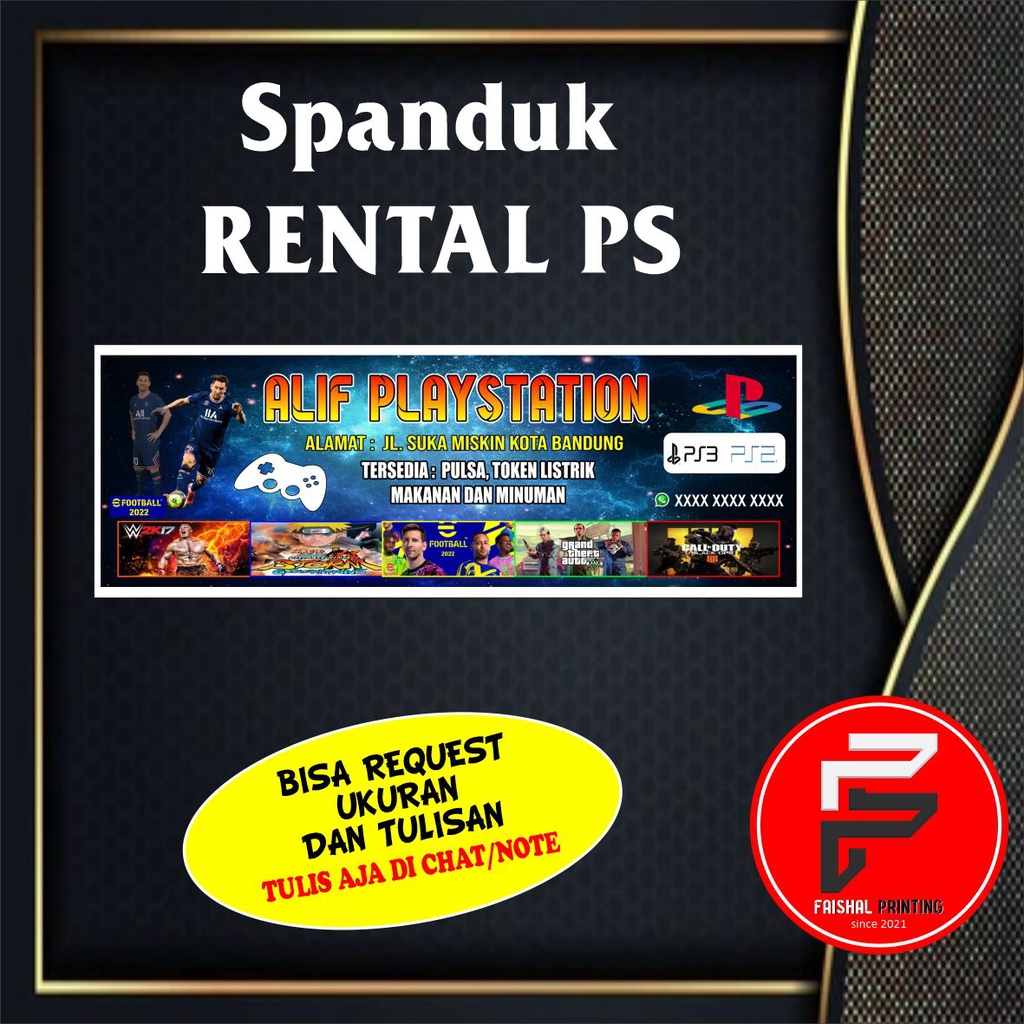 Jual Spanduk Rental PS / Banner Rental PS / Spanduk Kustom Ukuran 3 x 1 ...