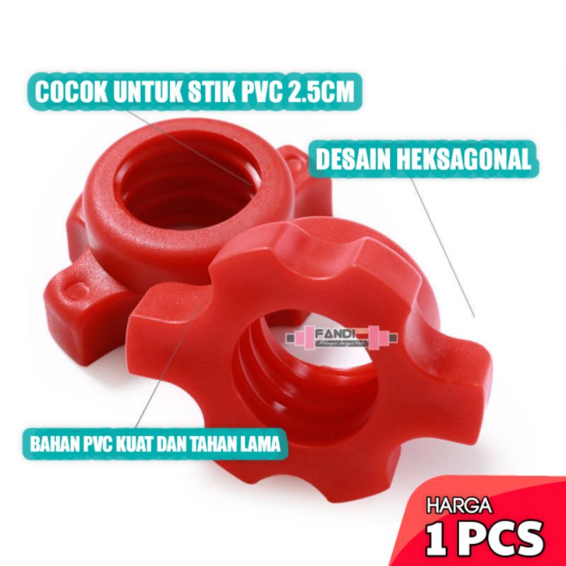 Jual Pengunci stik dumbbell pvc - pengunci barbel - mur stik dumbell ...