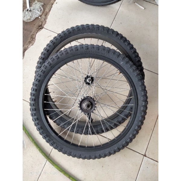 Jual velk velg sepeda torpedo depan belakang komplit dengan ban luar ...