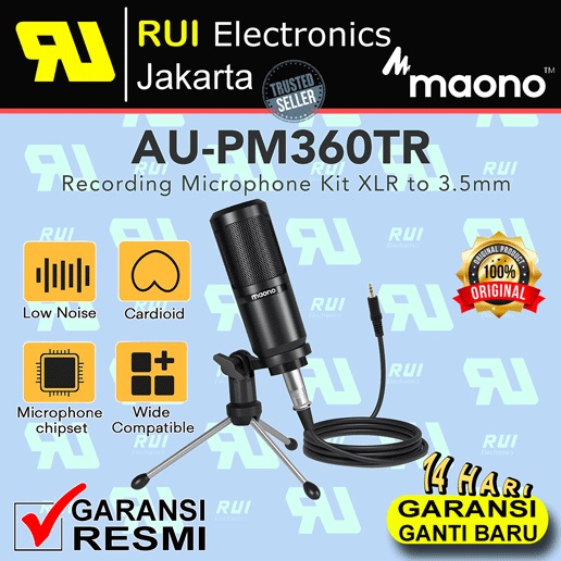 Jual MAONO AU-PM360TR Microphone Condenser Cardioid XLR to 3.5mm | Shopee Indonesia