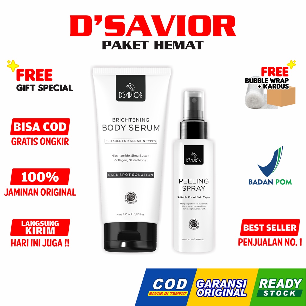 Jual DSavior Whitening Body Serum [SALE COD] Dark Spot Peeling Spray ...