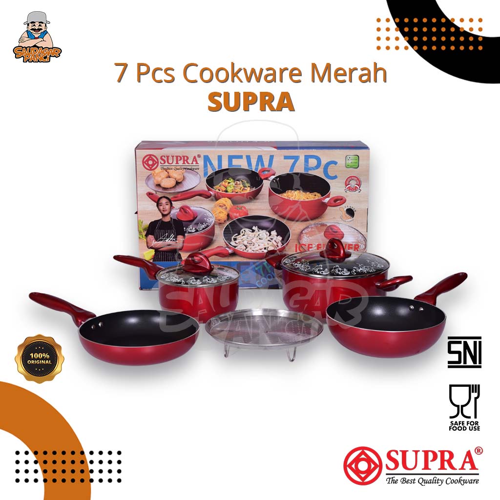 Jual Panci Set Supra / New 7 pc Supra Rosemary Cookware Set Merah dan ...