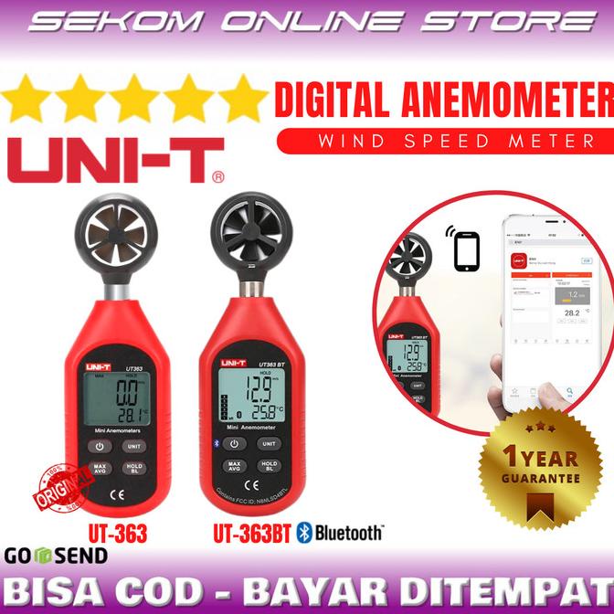 Jual UNI-T Mini Digital Bluetooth Anemometer Wind Speed Meter UT363 ...
