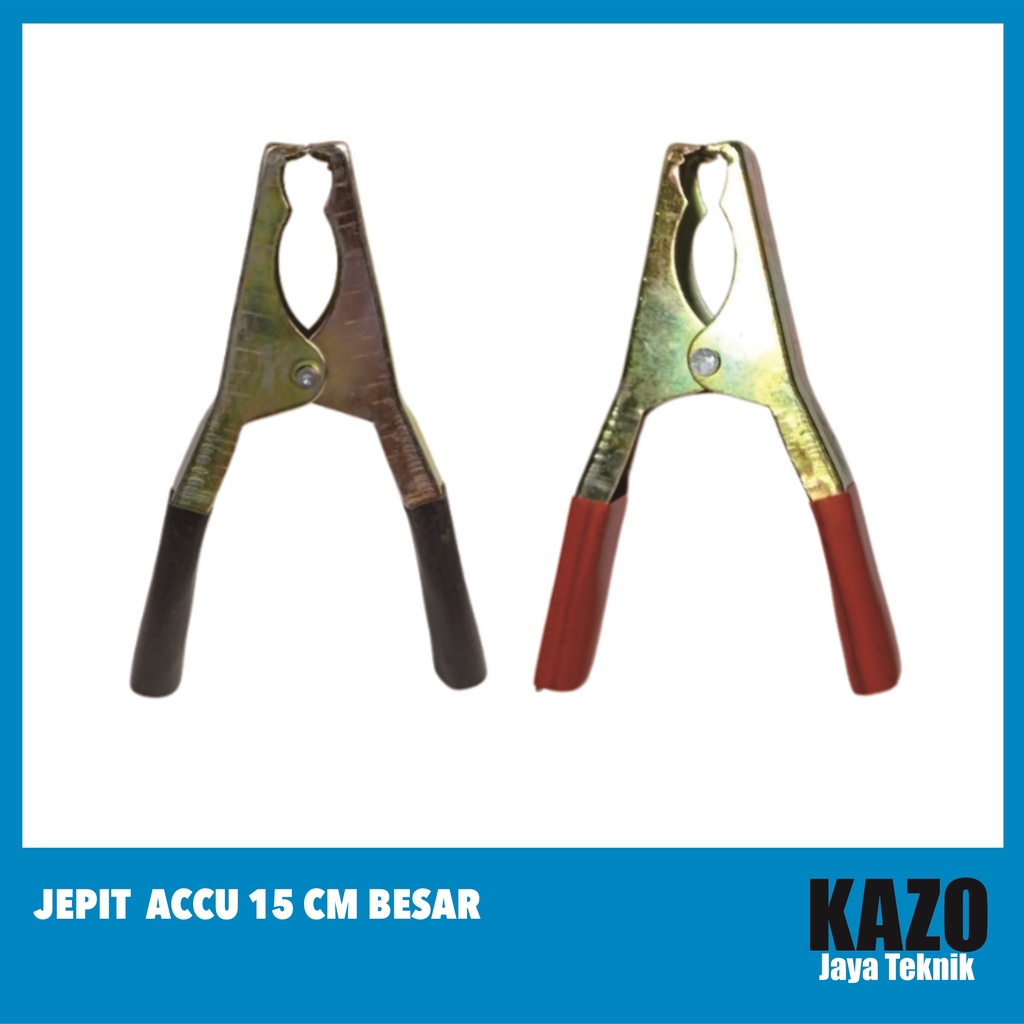 Jual Jepit Accu 15cm Besar/ Capit / Japit Buaya Aki (1 Set Hitam, Merah ...