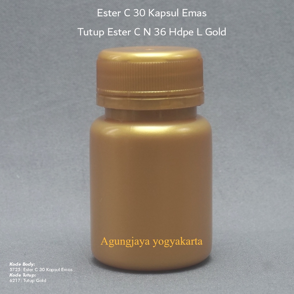 Jual Botol Kapsul Ester C 30 Kapsul Gold/Botol 60 ml Ester c 30 Gold/ Botol Obat 100 ml | Shopee ...