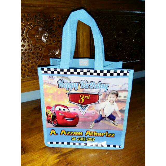 Jual Tas Ulang Tahun Custom Gambar + Foto + Nama / Goodie Bag / Tote ...