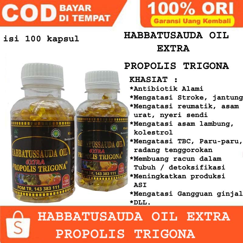 Jual HABBATUSSAUDA OIL EXTRA PROPOLIS TRIGONA 100 KAPSUL ASLI / Jinten ...
