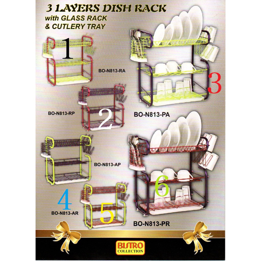 Jual RAK PIRING 3 SUSUN WARNA BISTRO BO-N813 RP/AR/PR/AP | Shopee Indonesia