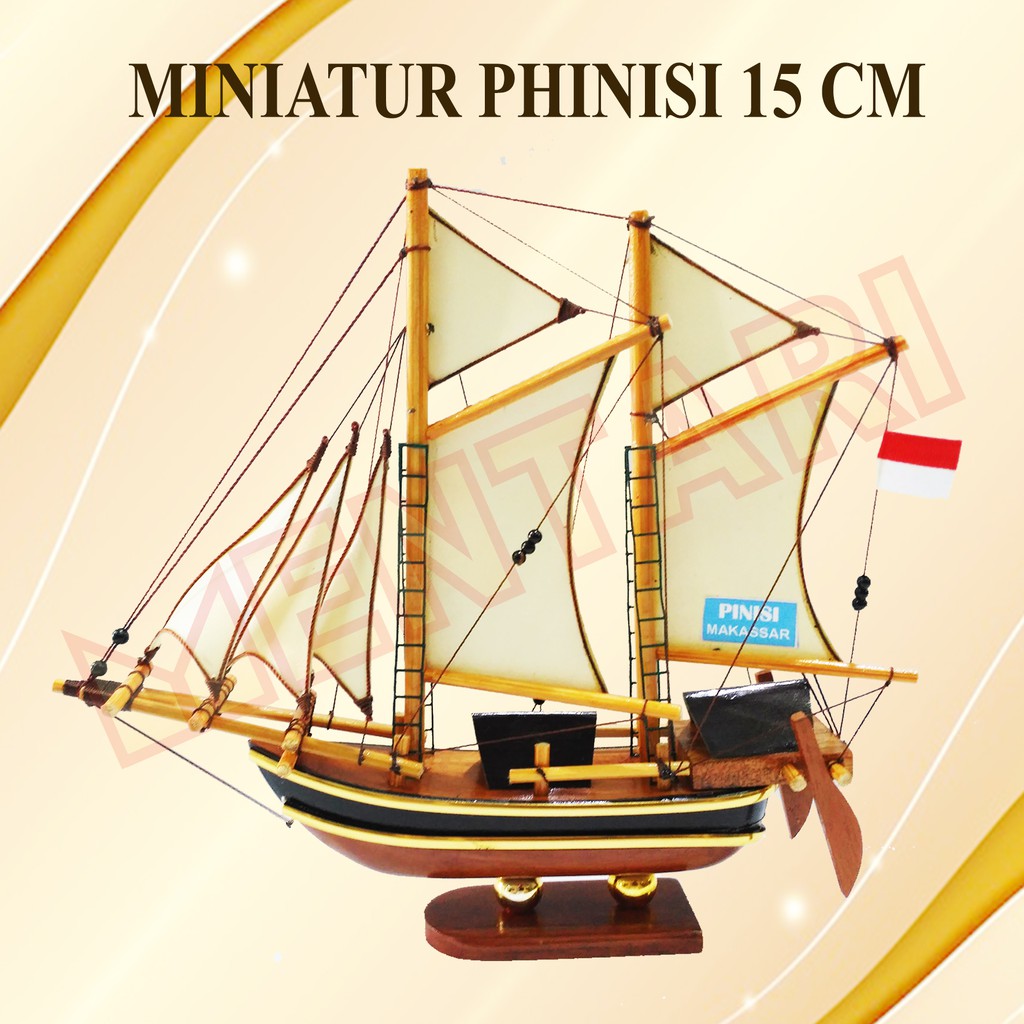 Jual Miniatur Perahu Phinisi Makassar 18 cm | Shopee Indonesia