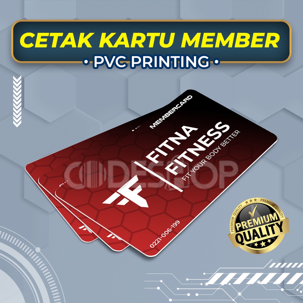 Jual Cetak Sample ID Card Anggota GYM Kartu Member | Shopee Indonesia