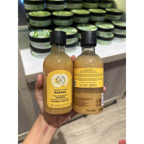 Jual The Body Shop Banana Truly Nourishing Shampoo Original | Shopee ...