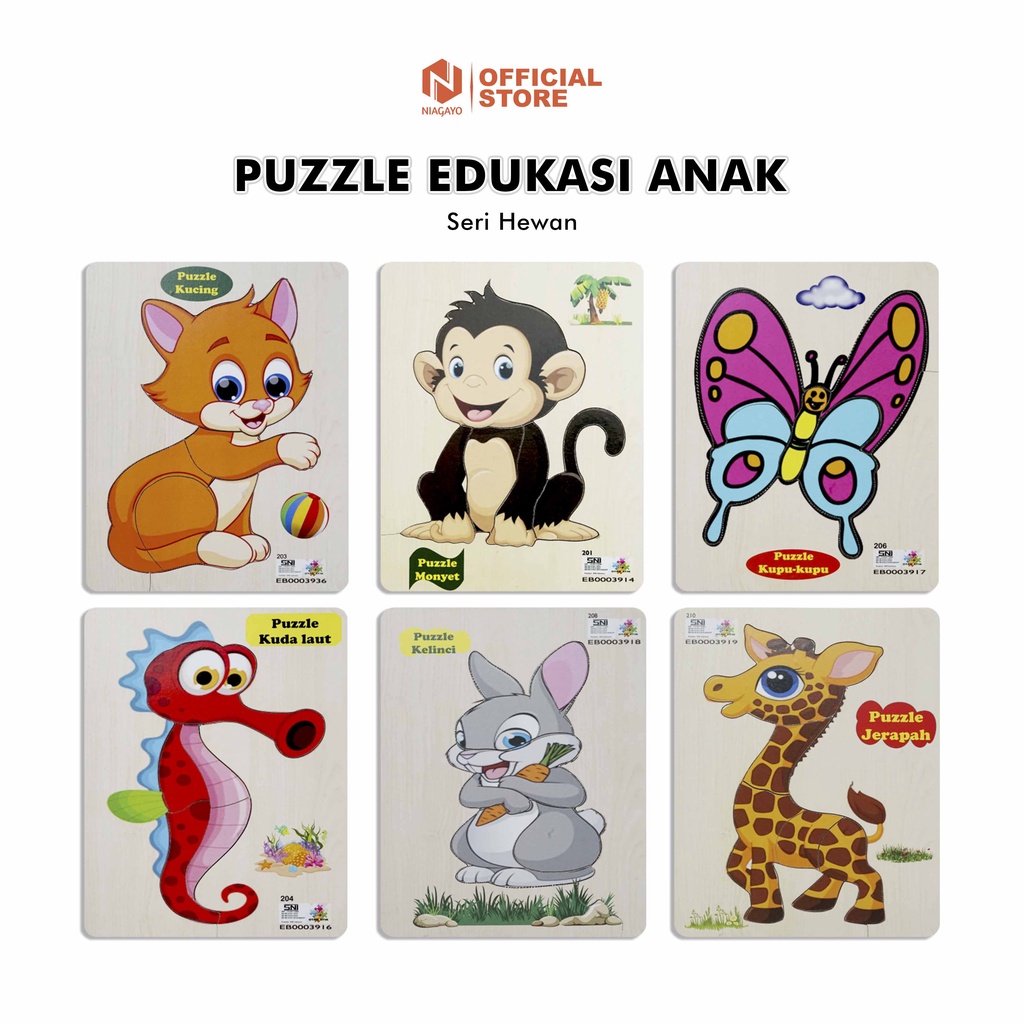 Jual Puzzle Edukasi Anak / Puzzle Kayu / Puzzle Anak Kelinci Kupu ...