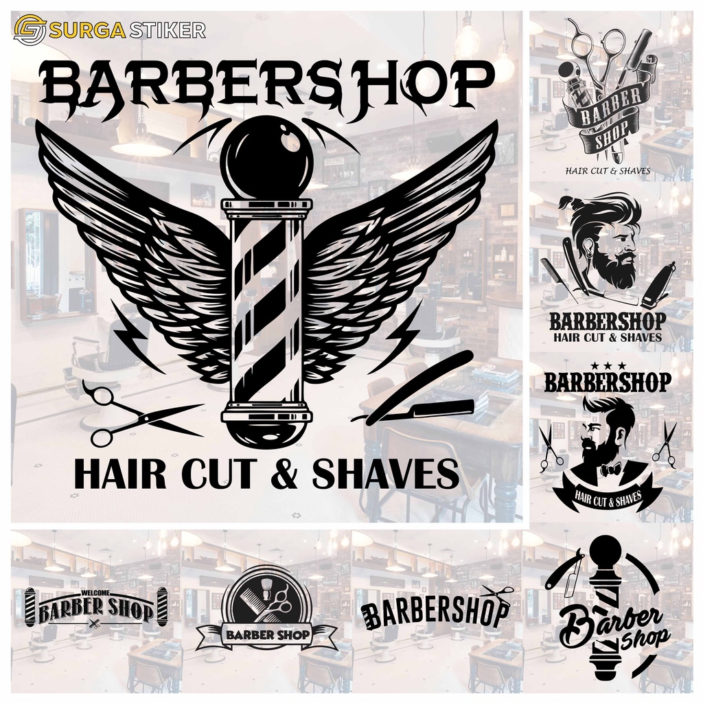 Jual Wall Cutting Sticker Stiker Dinding Barber Shop Salon Potong Cukur ...