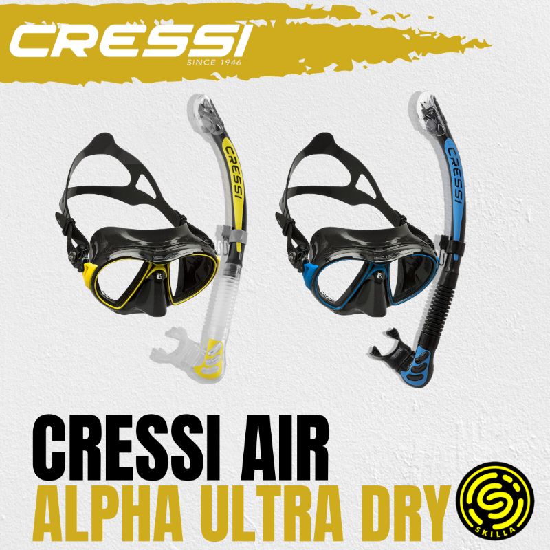 Jual Cressi Air Dark & Alpha Ultra Dry Snorkel Scuba Diving Dive Masker | Shopee Indonesia