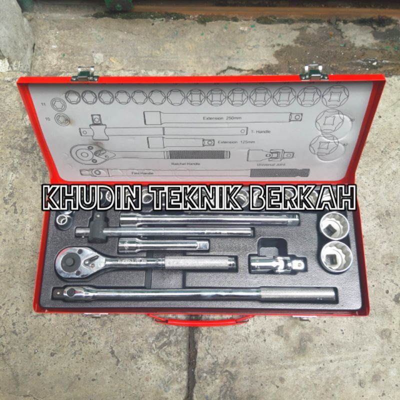 Jual Kunci Shock Industrial Tools Set 24 Pcs 1 AIGO 2 Inch 12 Socket ...