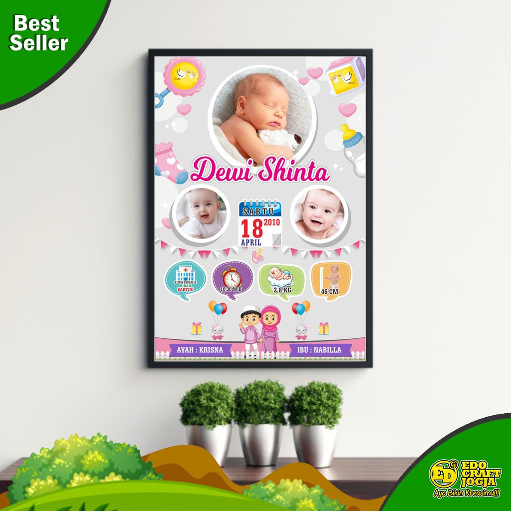 Jual CUSTOM FRAME BIODATA BAYI BABY ANAK | Shopee Indonesia