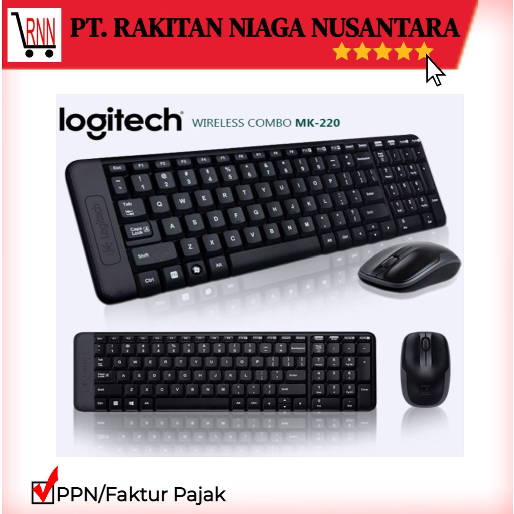 Jual Logitech MK220 Wireless Keyboard Mouse Combo | Shopee Indonesia