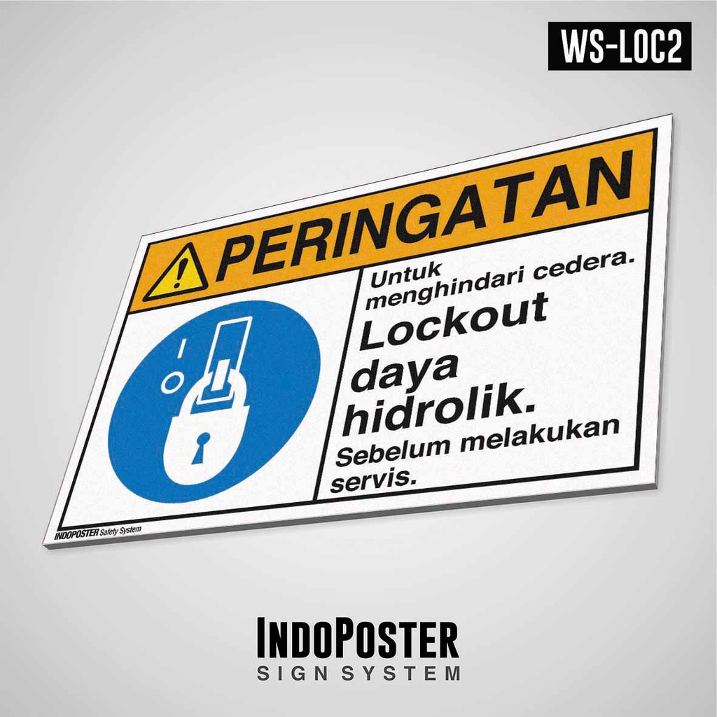 Jual Safety Sign Rambu K3 PVC ANSI Lockout Daya Hidrolik | Shopee Indonesia
